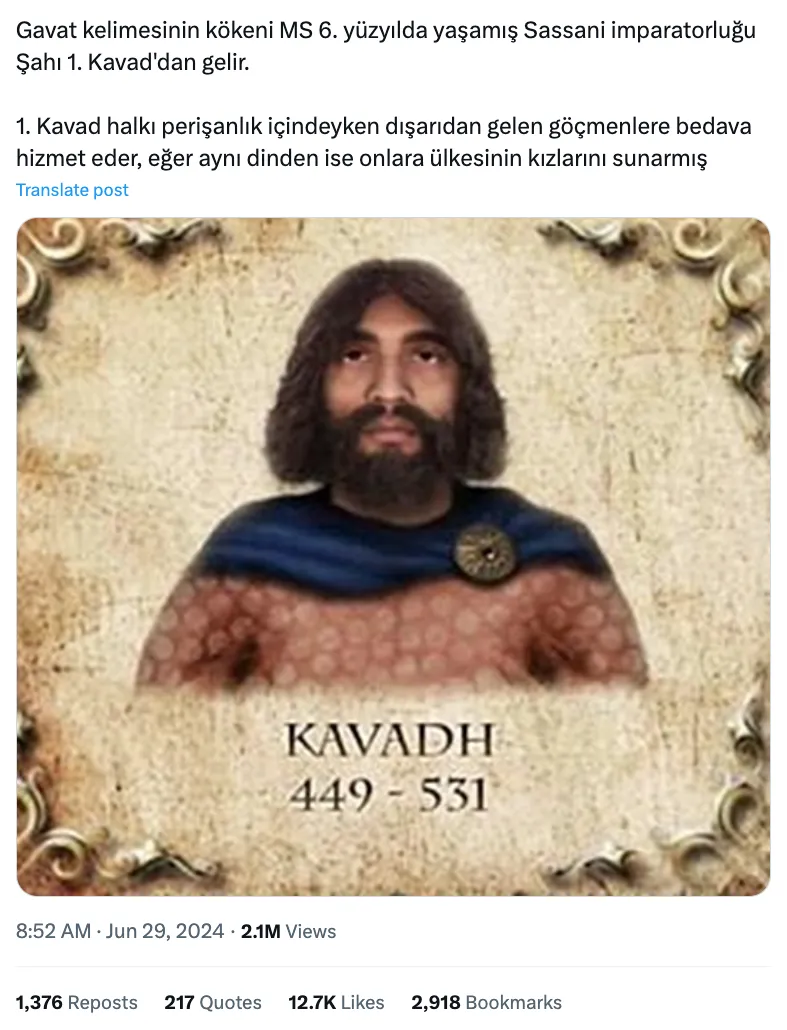 Kavat kelimesi Sasani Şahı I. Kavad’dan mı geliyor? - Teyit