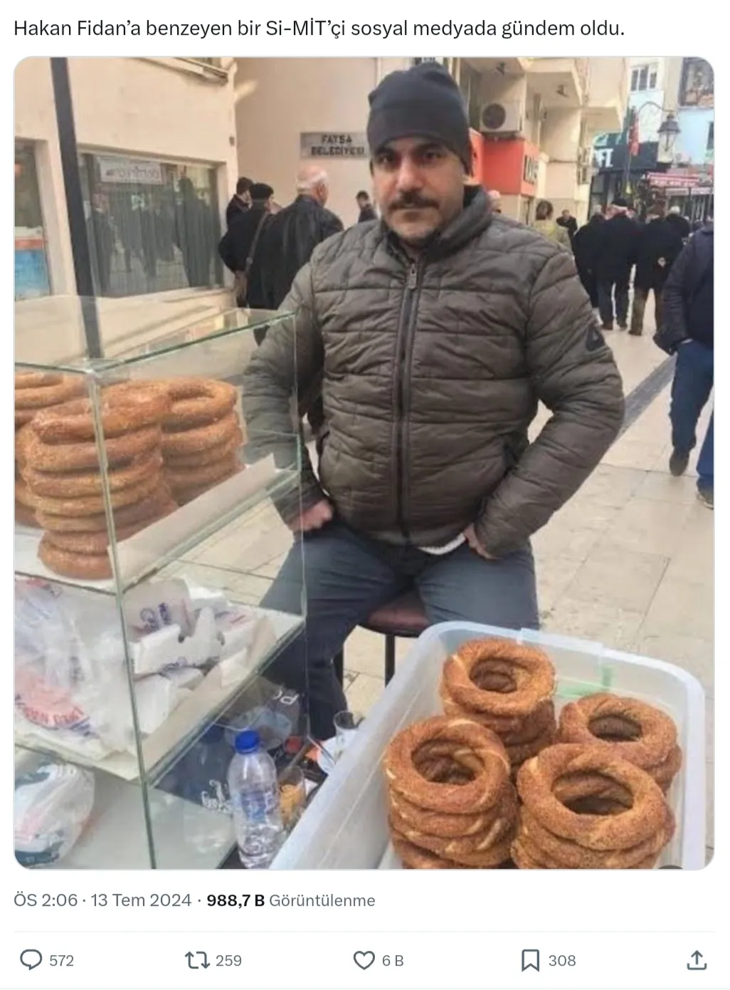 Hakan Fidan'a benzeyen simitçi fotoğrafı gerçek mi? - Teyit