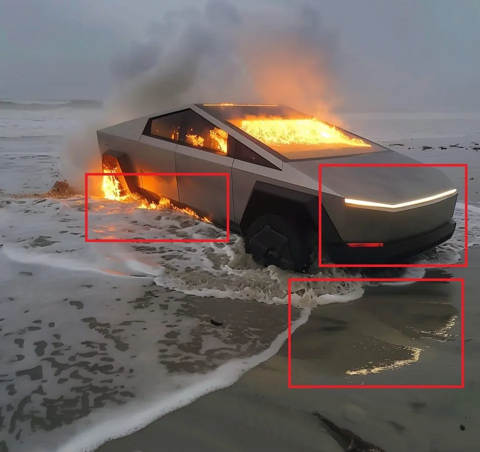 Yanan Tesla aracını gösteren fotoğraf gerçek mi? - Teyit