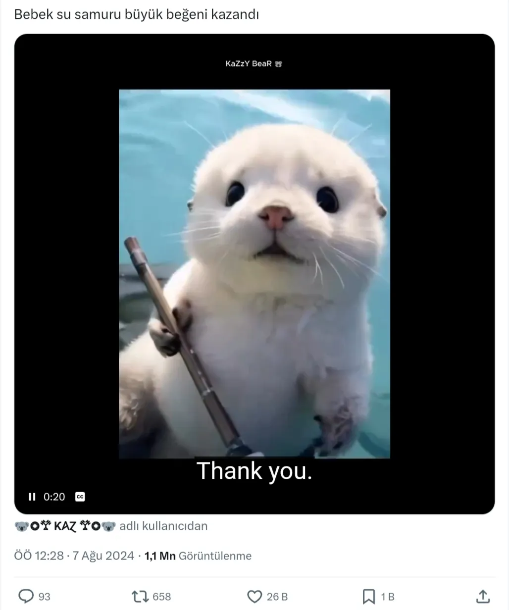 Videodaki yavru su samuru gerçek mi? - Teyit