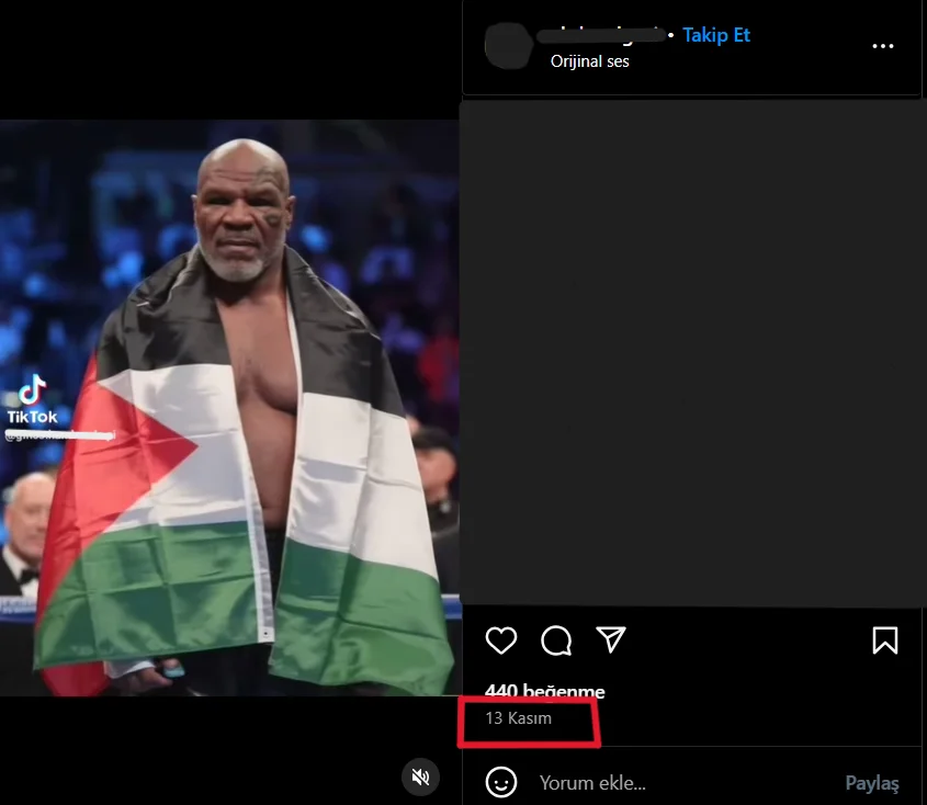 Mike Tyson’ı Filistin bayrağı ile gösteren fotoğraf gerçek mi? - Teyit Mike Tyson’ı Filistin bayrağı ile gösteren fotoğraf gerçek mi? - Teyit