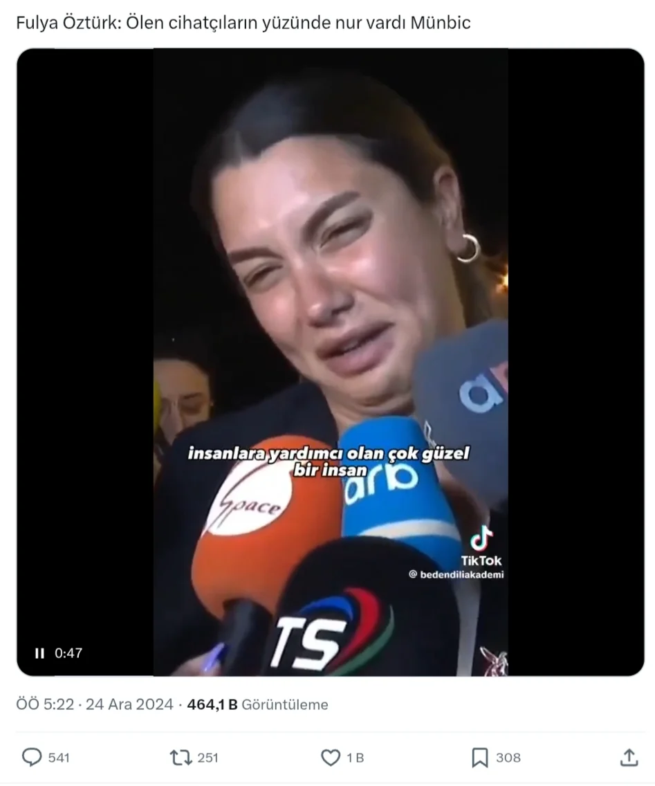 Video Fulya Öztürk'ün öldürülen bir "cihatçı" için ağladığını mı ...