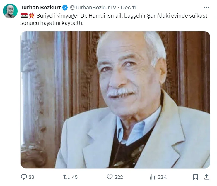 Fotoğraf muhaliflerin öldürdüğü Suriyeli kimyageri mi gösteriyor? - Teyit