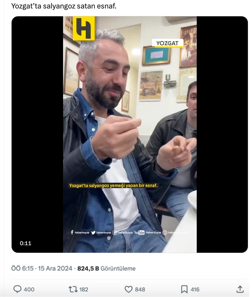 Videodaki salyangoz satılan lokanta Yozgat'ta mı? - Teyit