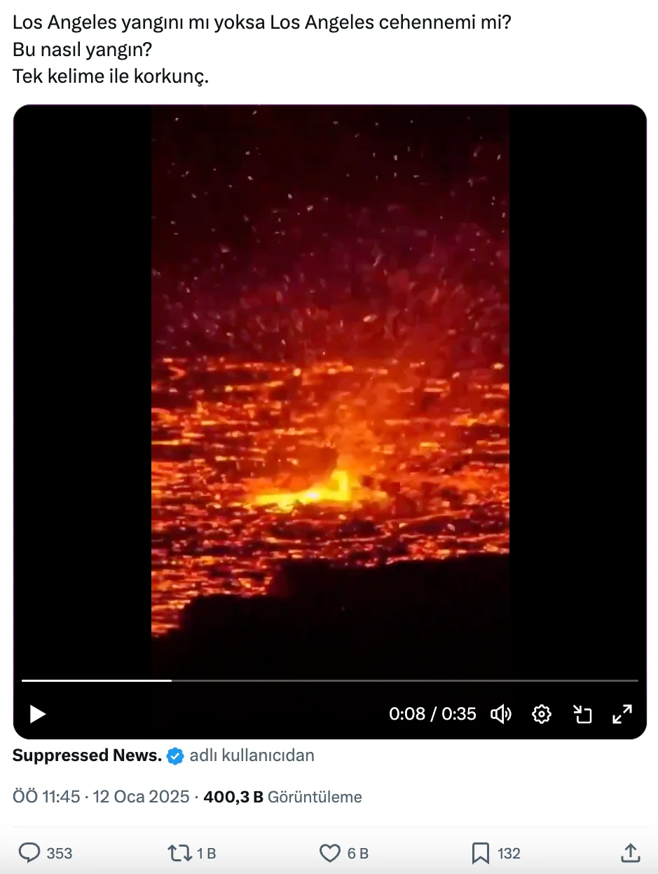 Video güncel Los Angeles yangınlarında mı kaydedildi? - Teyit