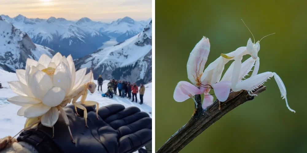 Lotus mantis böceğini gösteren video gerçek mi? - Teyit