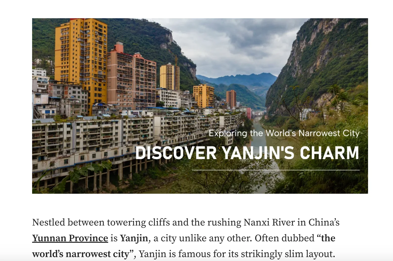 Fotoda göstərilən şəhər Çinin Yanjin şəhəridir? - Teyit