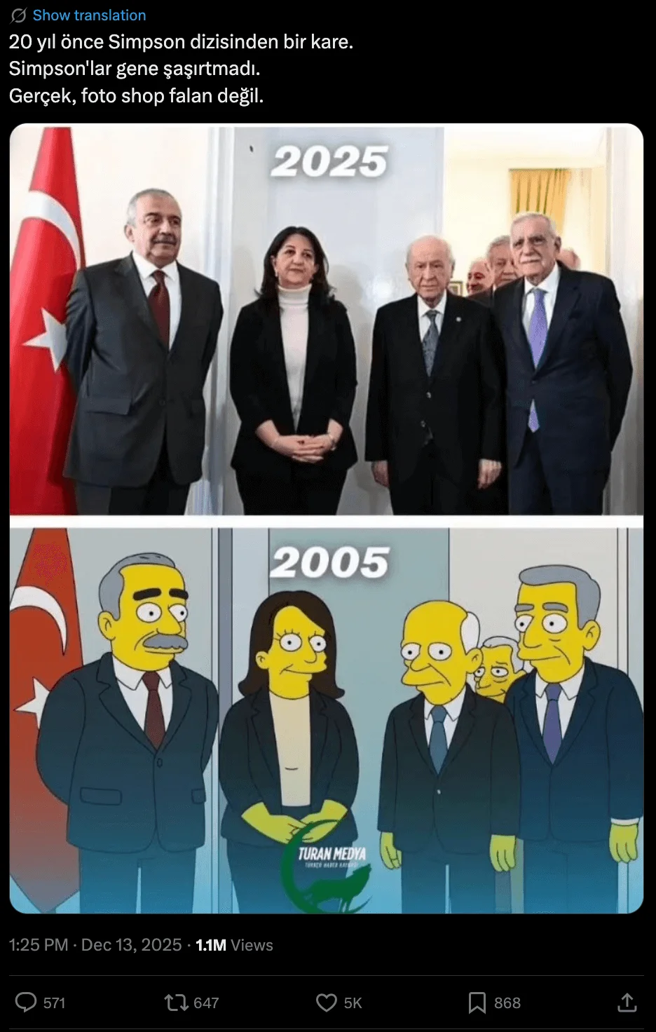 The Simpsons’ta DEM Parti–Bahçeli görüşmesinin işlendiği iddiası - Teyit