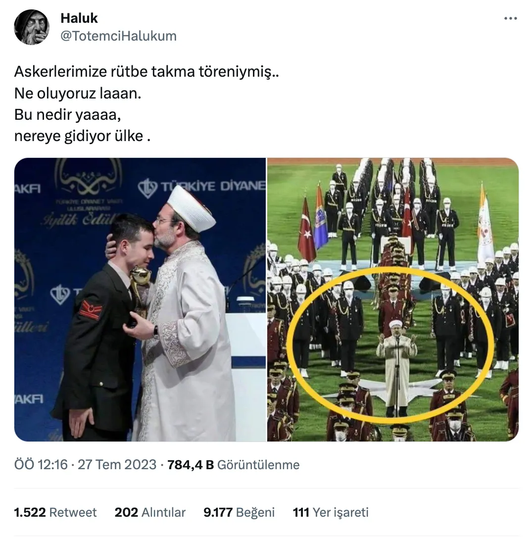 Fotoğrafların Ali Erbaş’ın katıldığı "Rütbe Takma Töreni"nde çekildiği ...