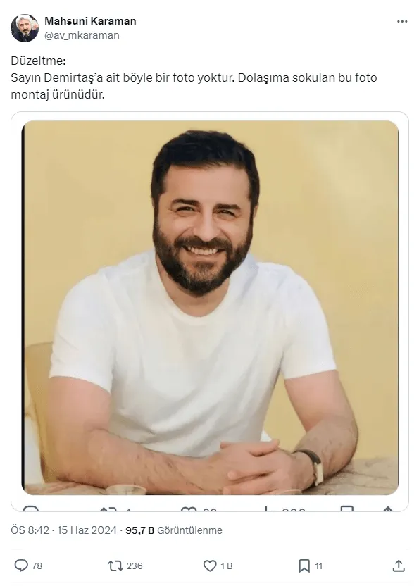 Fotoğraf Selahattin Demirtaş'ın güncel halini mi gösteriyor? - Teyit