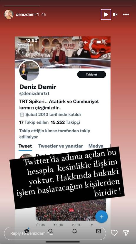 ‘denizdmrtrt’ adlı Twitter hesabının spiker Deniz Demir'e ait olduğu iddiası - Teyit