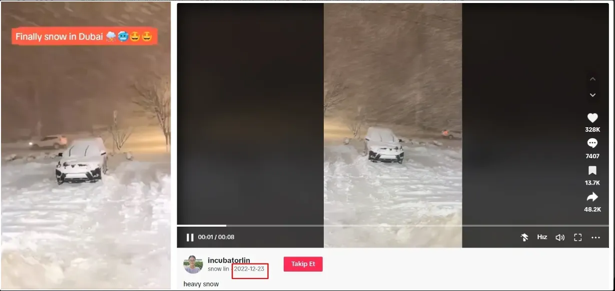 Video Dubaya qar yağmasını göstərir? - Teyit