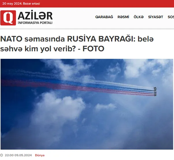 Fransız pilotlar təsadüfən səmada Rusiya bayrağı çəkib? - Teyit