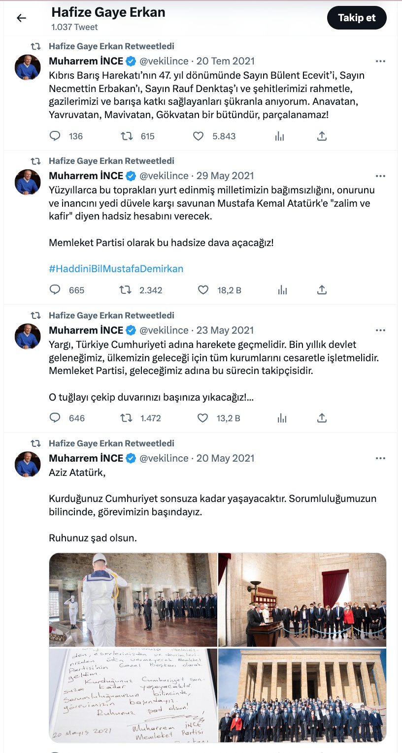 @hafizegayerkan isimli Twitter hesabının Hafize Gaye Erkan'a ait olduğu iddiası - Teyit