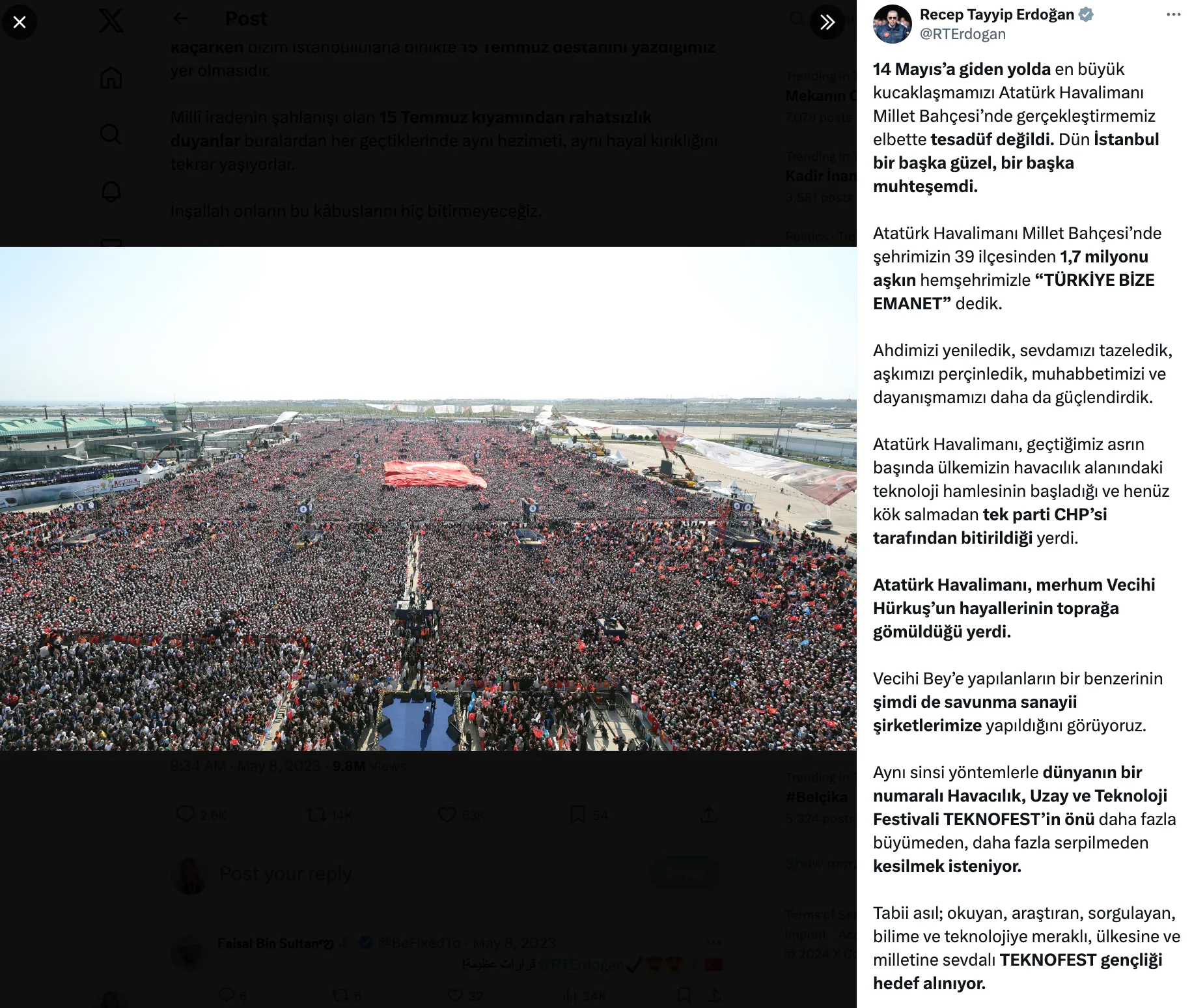 Fotoğraf AK Parti'nin "Yeniden Büyük İstanbul" mitingini mi gösteriyor ...