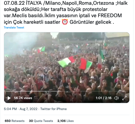 Videonun İtalya'daki iklim yasası protestolarını gösterdiği iddiası - Teyit