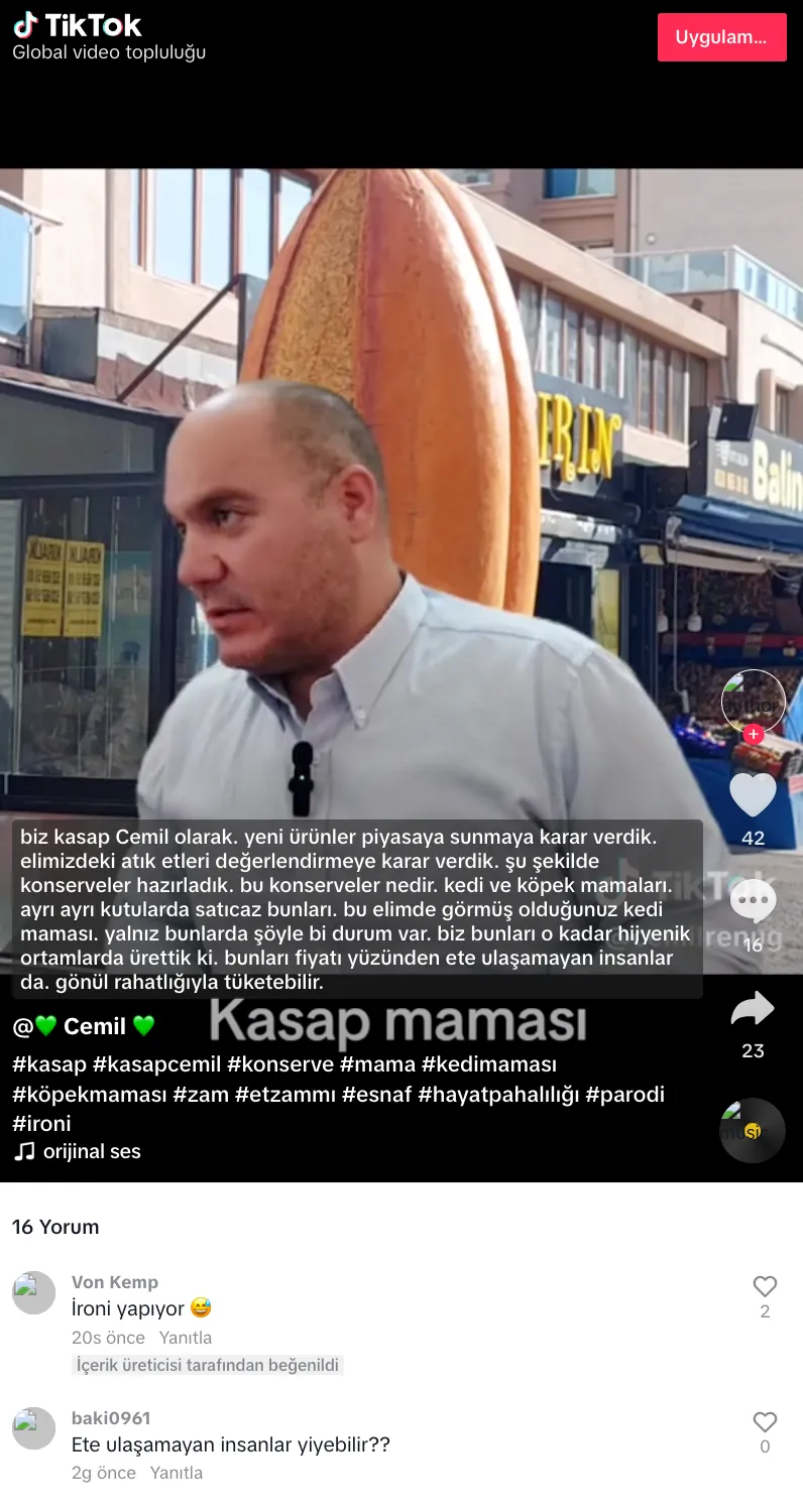 Kasap Cemil dar gelirlilerin tüketimine uygun kedi maması mı satıyor ...