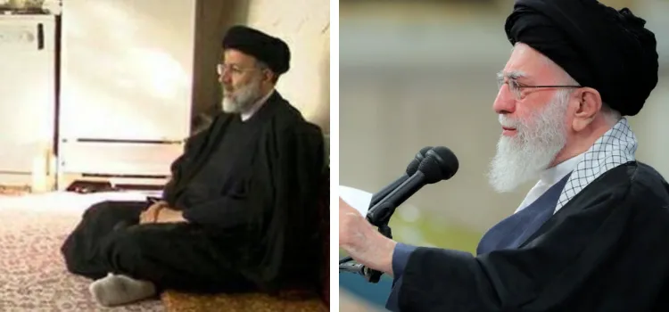 Fotoğraf İran dini lideri Hamaney'in, Reisi'nin annesini ziyaretini mi ...