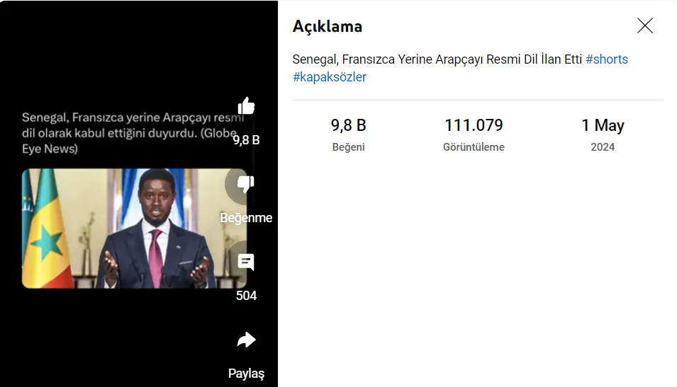 Senegal’in Fransızca yerine Arapçayı resmi dil ilan ettiği iddiası - Teyit