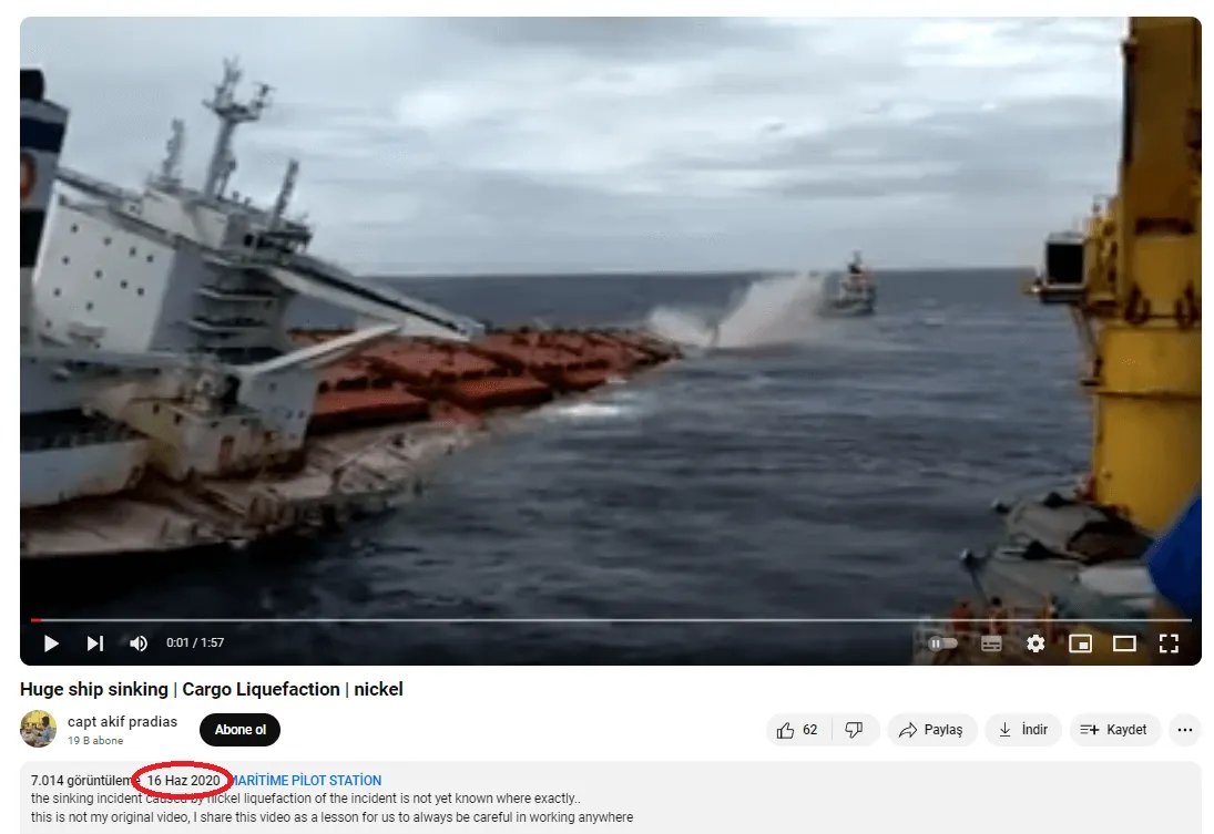 Video Yemen tarafından batırılan İngiliz gemisini mi gösteriyor? - Teyit