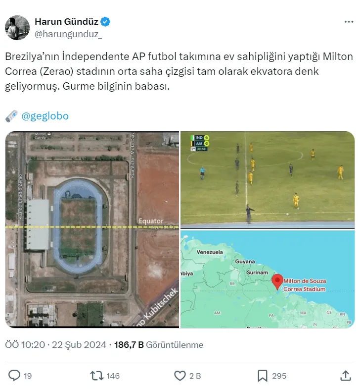 Ekvator’un Zerao Stadı'nın orta saha çizgisinden geçtiği iddiası - Teyit